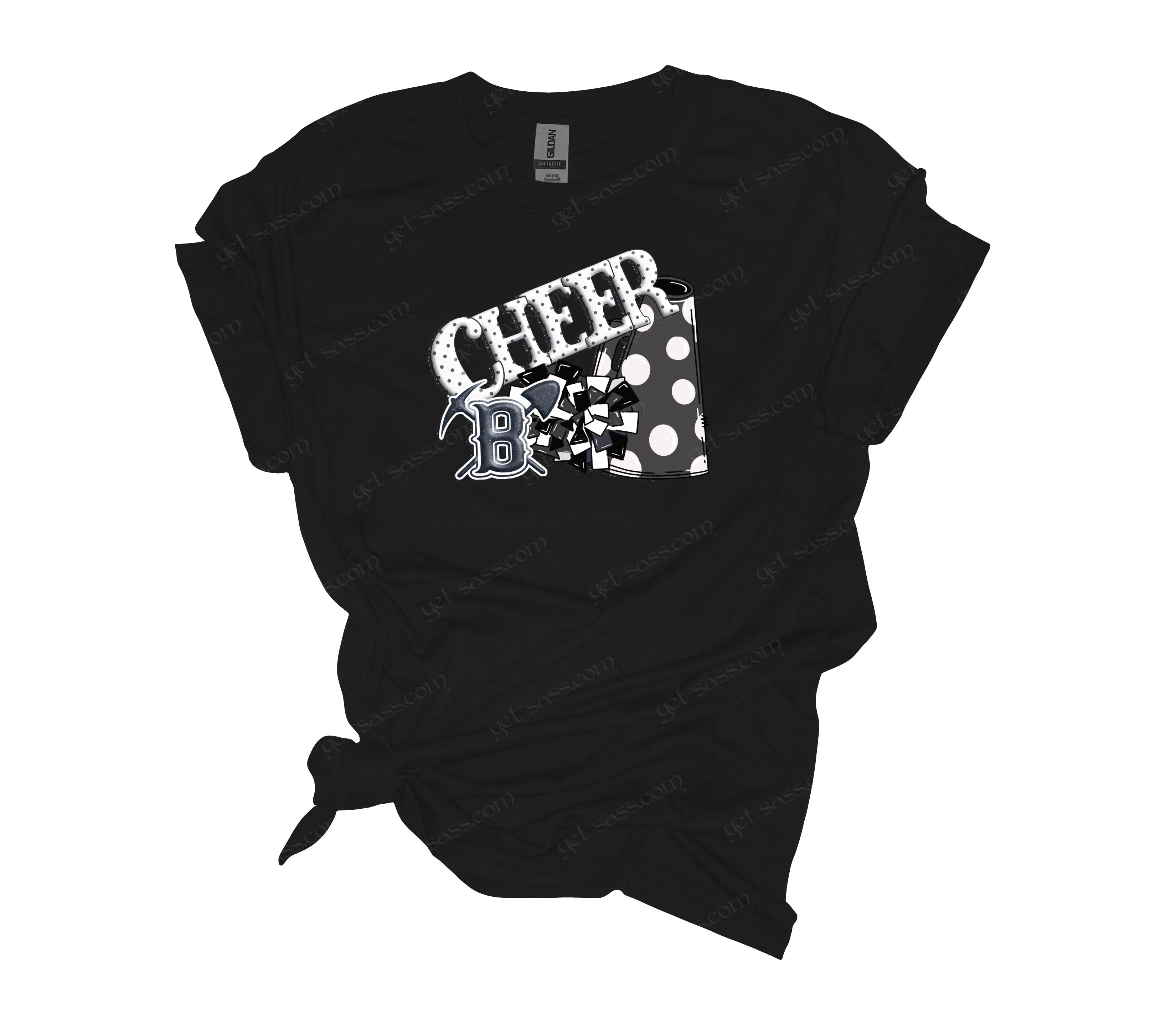 Bauxite Cheer Pom And Megaphone Polka Dots Sass Creations Llc